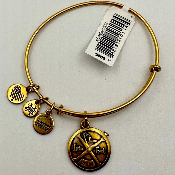 Alex and Ani | Jewelry | New Alex And Ani Polar Express Pocket Watch Gold Charm Bangle Bracelet ...